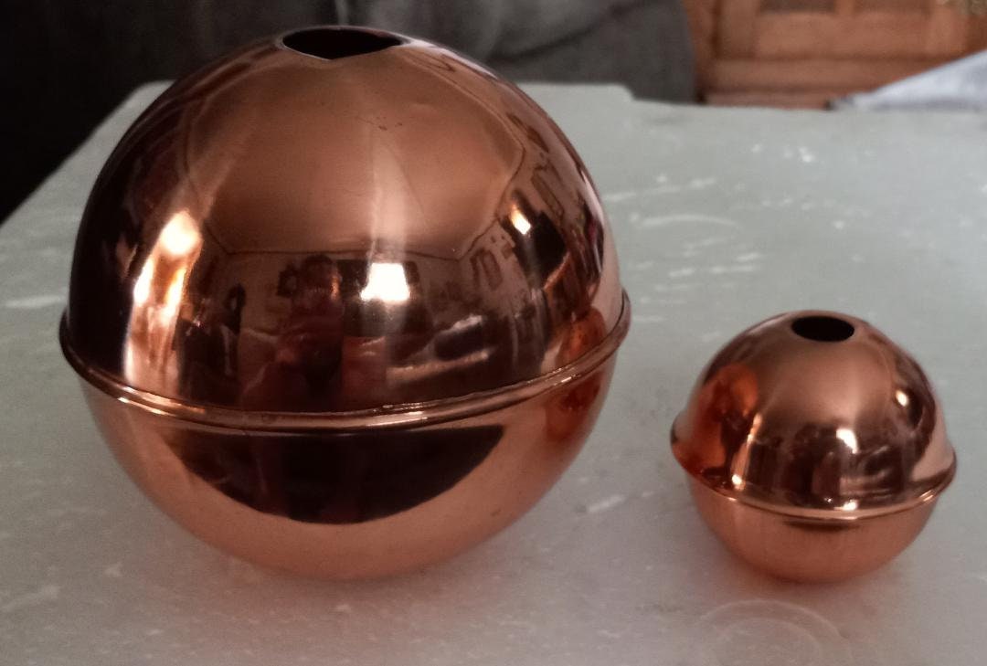 Copper Lightning Rod Balls PAIR Home Roof Garden Cabin Shop Barn Decor ...