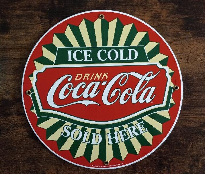 Coca Cola Porcelain Sign Ice Cold Home Office Garage Shop Bar Decor - Etsy