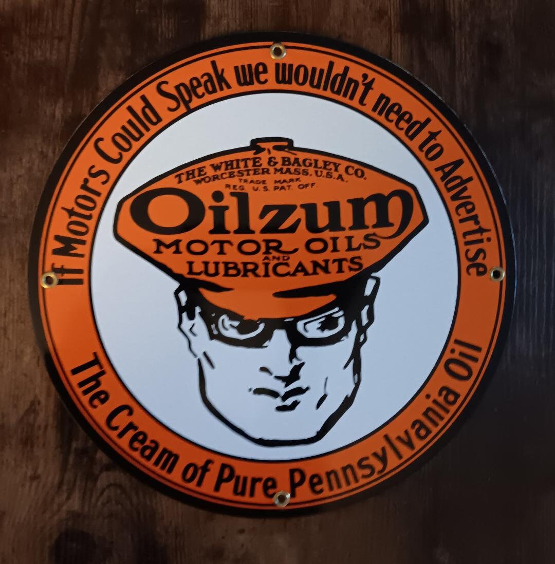 Oilzum Motor Oils Porcelain Sign Home Office Garage Shop Farm Decor - Etsy