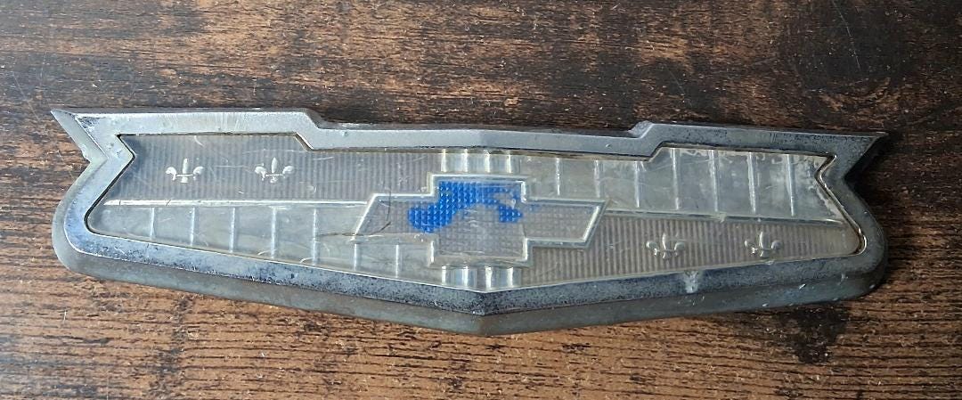 Chevrolet 1950s Hood Emblem Original Automobile Car Shop Home Cabin ...