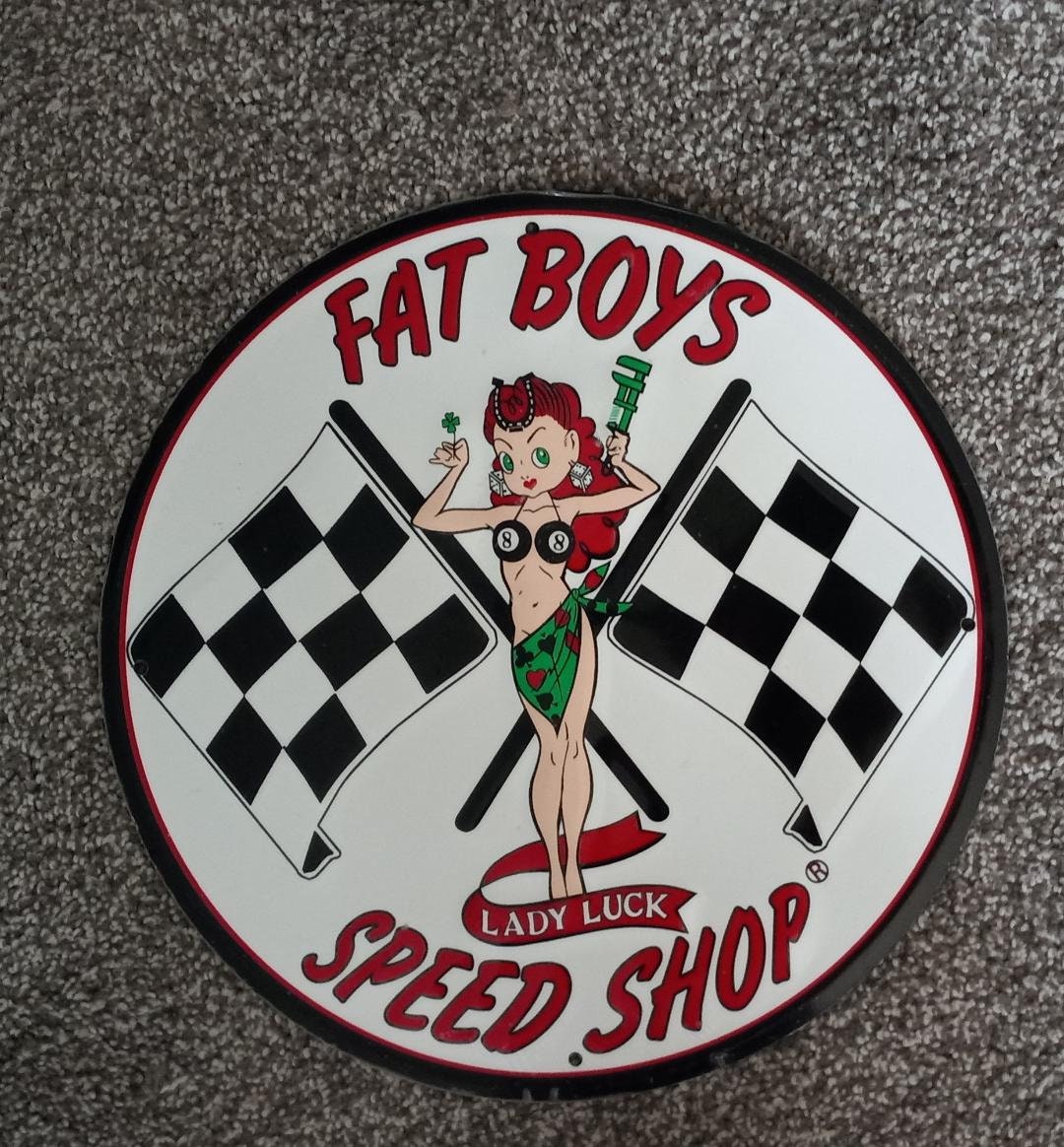 Fat Boys Speed Shop Heavy Metal Sign Shop Stores Bar Garage Home Office ...