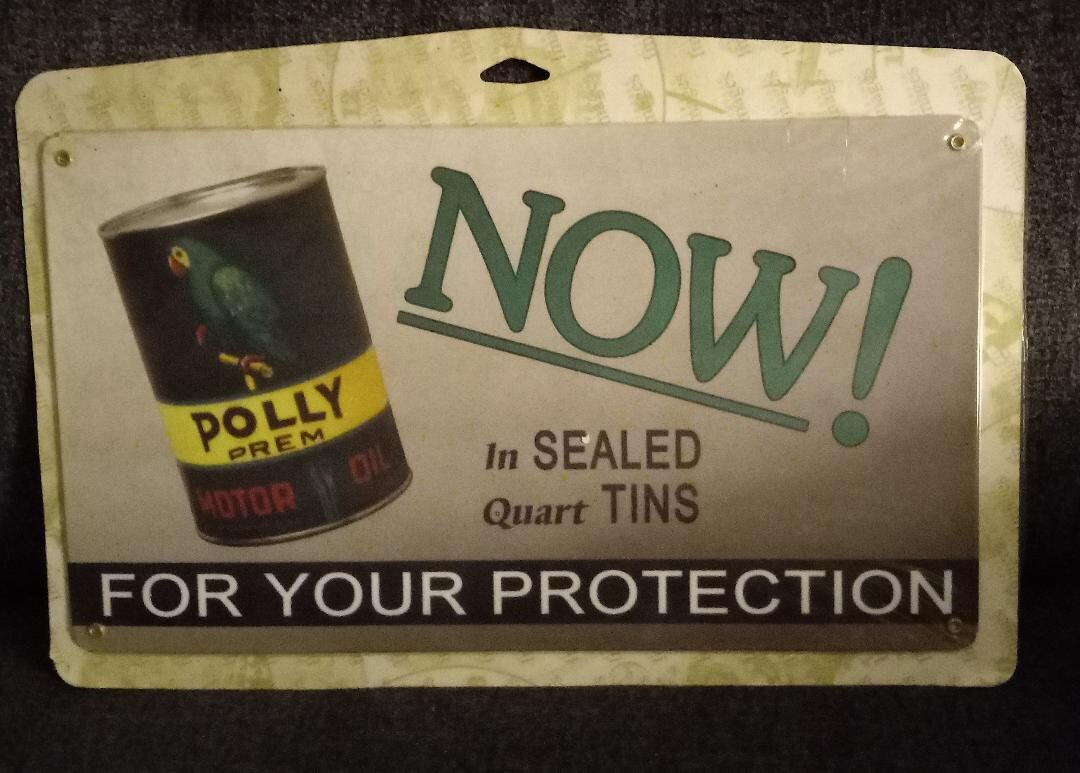 Polly Motor Oil Metal Sign Garage Home Wall Decor - Etsy