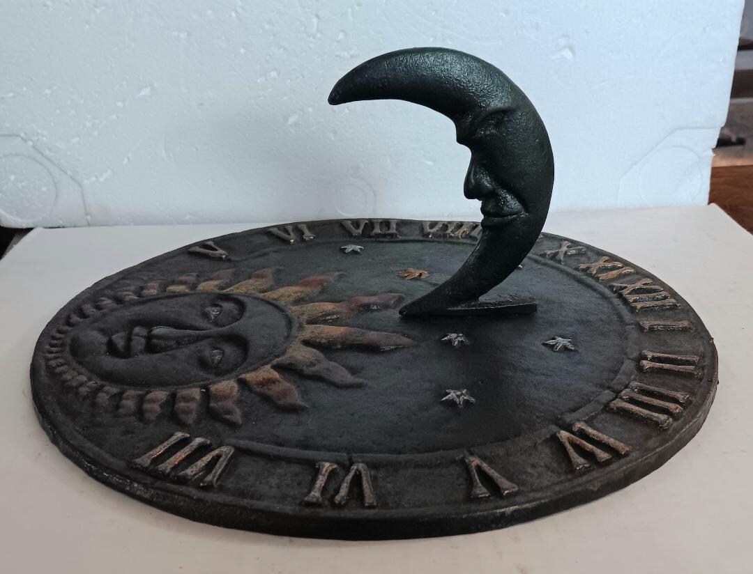 Sundial Sun and Moon Cast Iron 13 Inch Yard Home Office Shop Gift - Etsy
