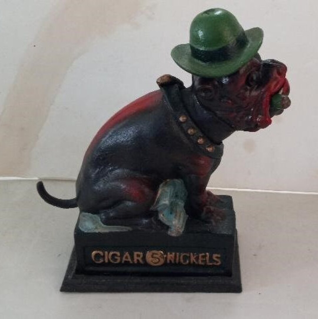 Ole Puffer Bulldog Bank Dog Cast Iron Home Office Entryway - Etsy