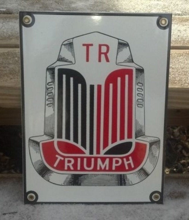Triumph Porcelain Sign Service Home Office Garage Shop Bar | Etsy India