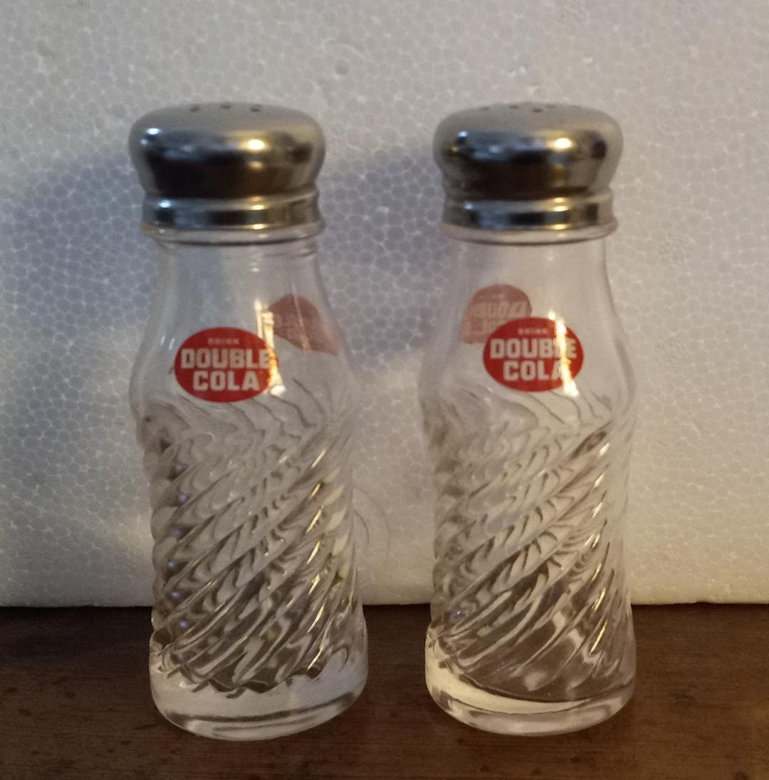 Double Cola Salt Pepper Chrome Lids Glass Kitchen Home Gift - Etsy