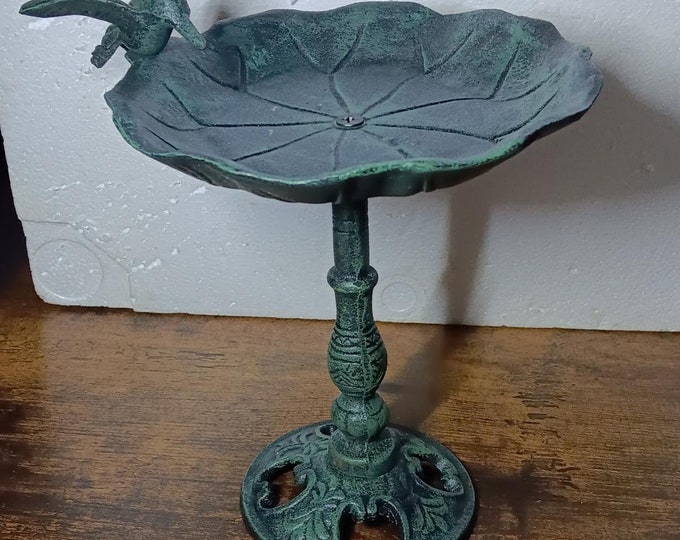Bird Bath Feeder Hummingbird Cast Iron Yard Home Office Shop Gift - Etsy