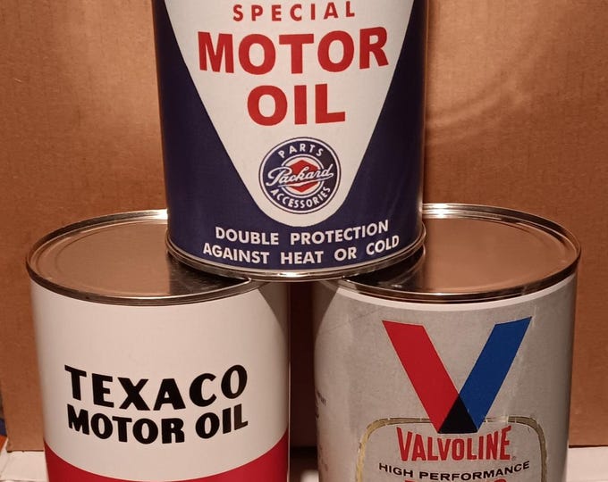 Oil Cans Packard Texaco Valvoline Paper Labels Decor - Etsy