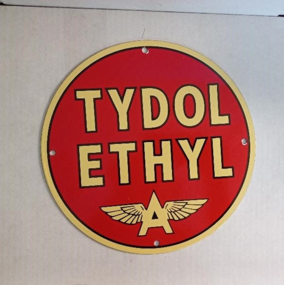 Tydol Ethyl Flying A Porcelain Sign Home Office Garage Shop Farm Decor ...