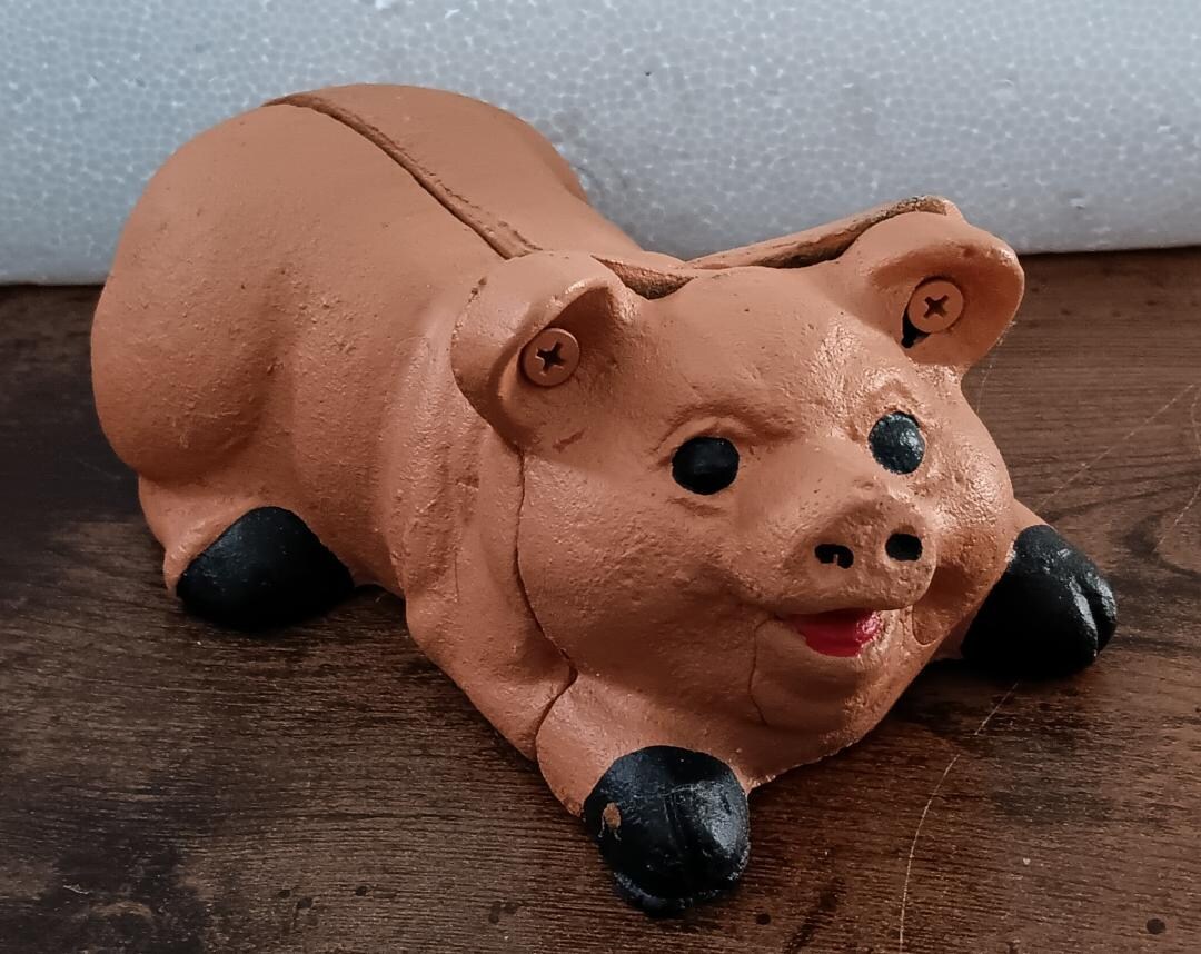 Pig Bank 8 Inch Cast Iron Home Office Shelf Decor - Etsy
