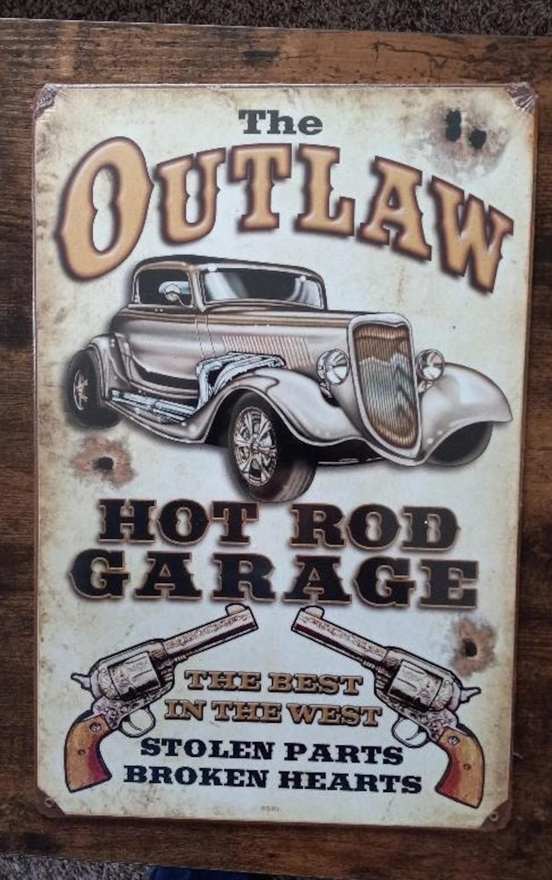 Outlaw Hot Rod Garage Heavy Metal Sign Cars Bar Home Office - Etsy
