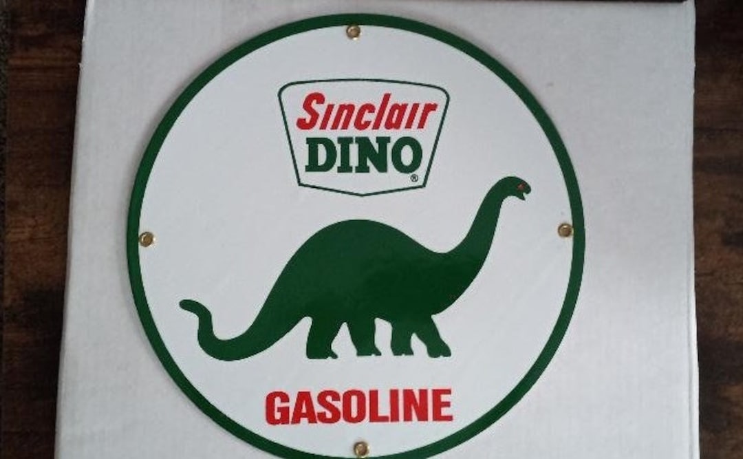 Sinclair Dino Sign Porcelain Coated Garage Shop Decor - Etsy