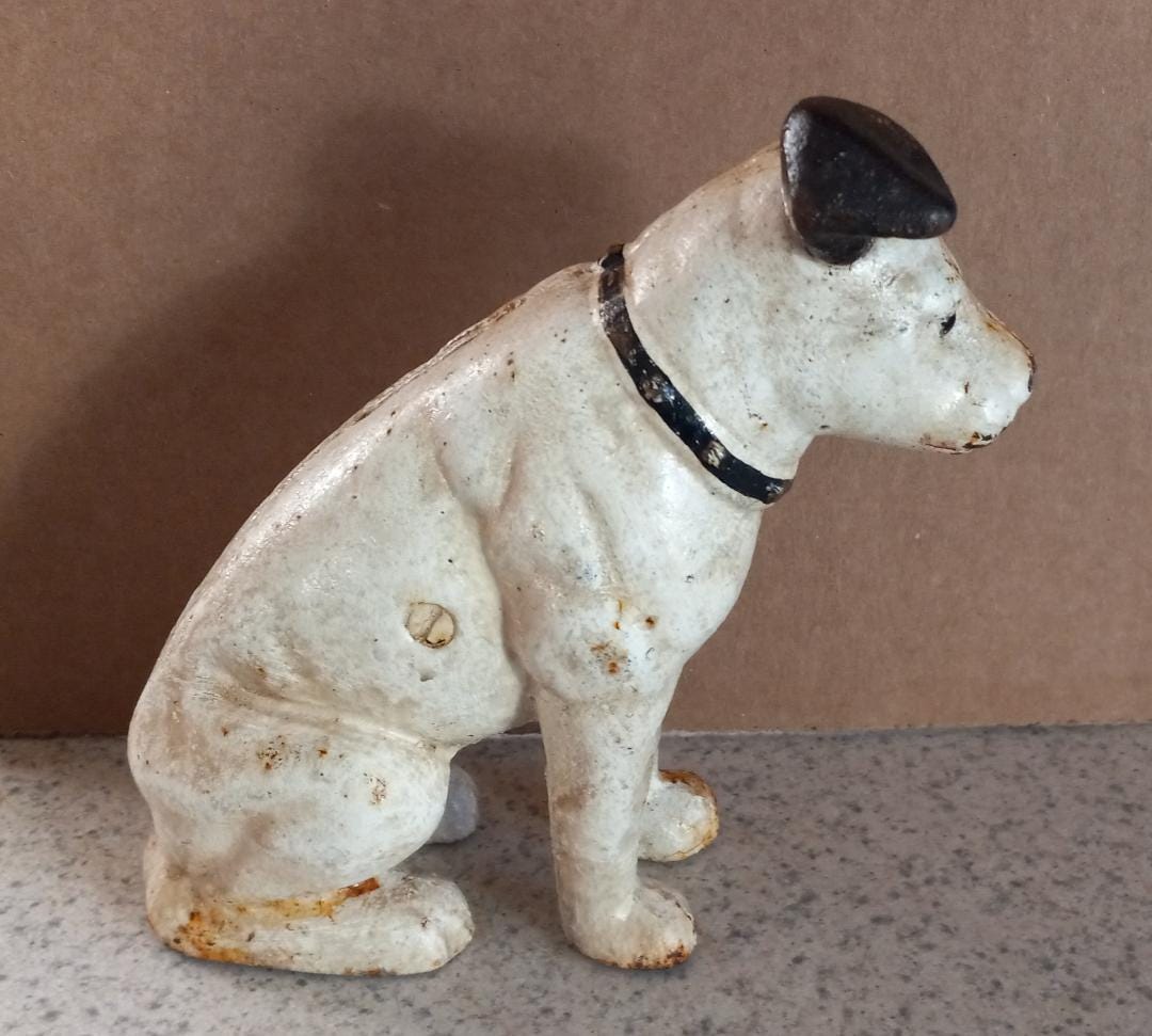 Nipper RCA Dog Bank 6 Inch Cast Iron Heavy Home Garage Shop Barn Decor ...