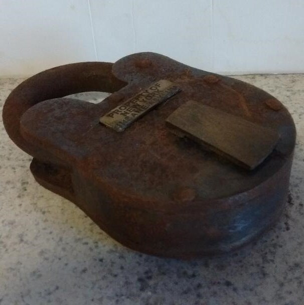 NY Insane Asylum Padlock Heavy Brass Plate Jail Prison Cell | Etsy