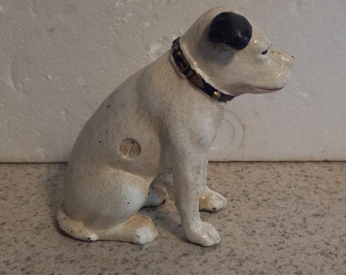 Nipper RCA Dog Bank 4 Inch Cast Iron Heavy Home Garage Shop Barn Decor ...