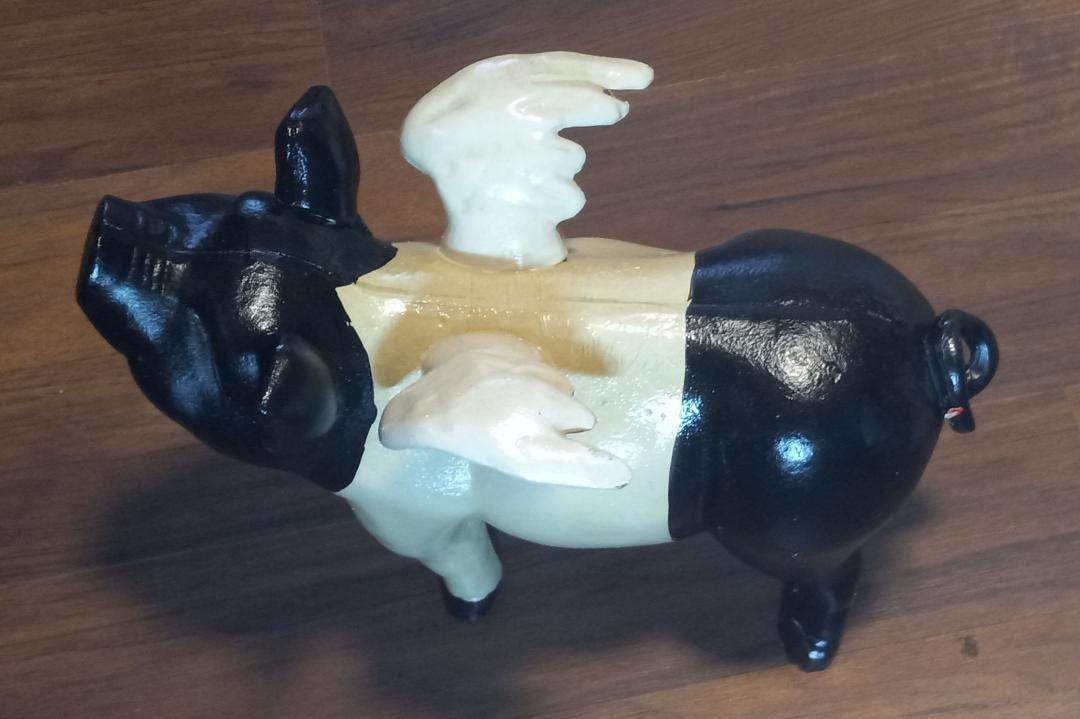 Pig With Wings 13 Inch Cast Iron Home Office Shelf Decor - Etsy