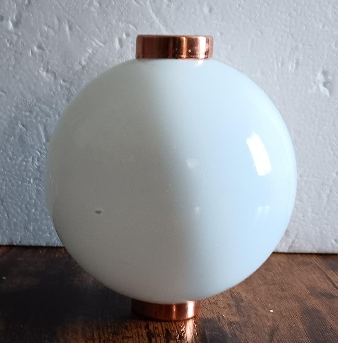 White Glass Lightning Rod Ball Home Roof Garden Cabin Shop Barn Decor ...