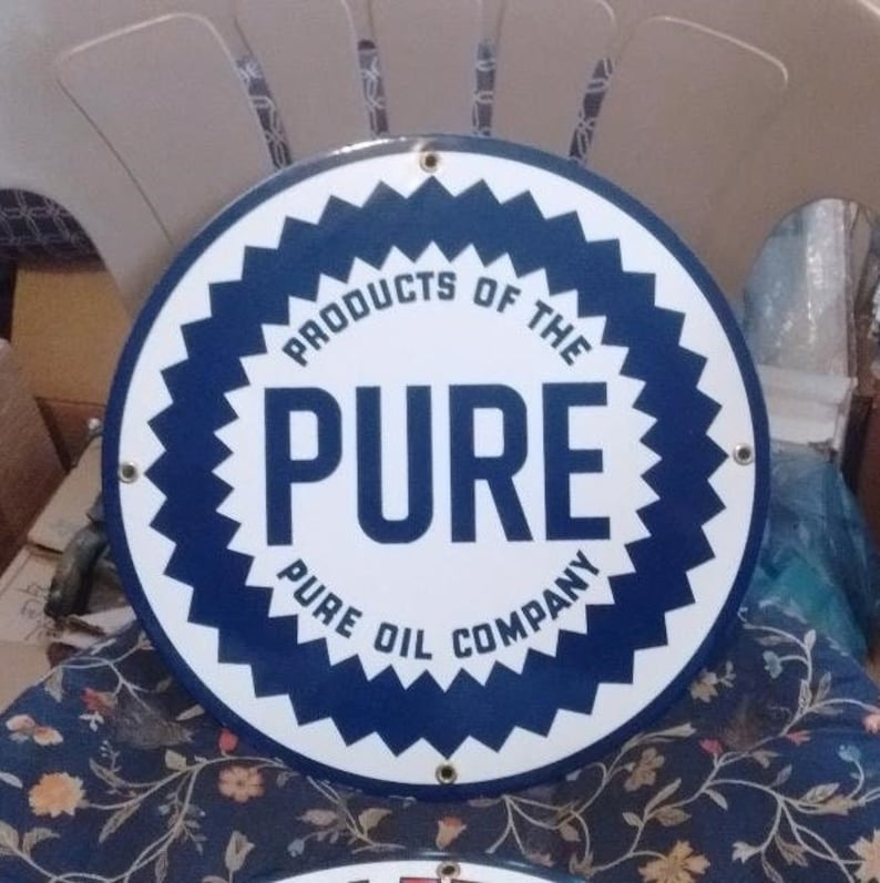 Pure Oil Company Porcelain Coat Sign Office Home Garage Shop Decor - Etsy