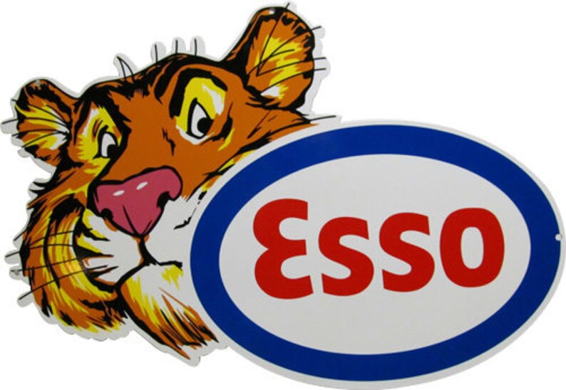 Esso Tiger Thick Heavy Steel Sign 14 x 20 Cabin Home Gas | Etsy