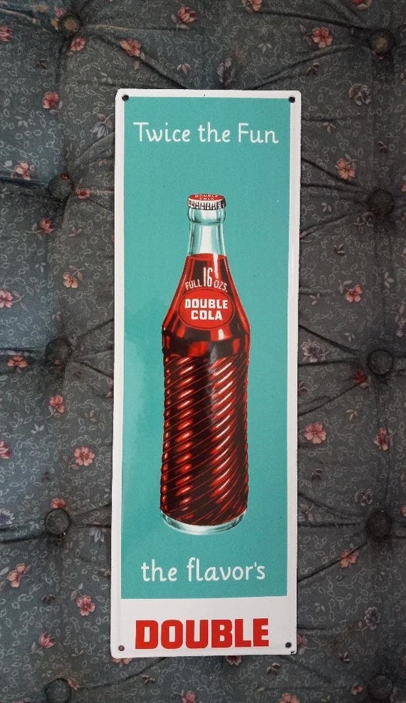 Double Cola Porcelain Coat Sign Office Home Garage Shop Decor - Etsy