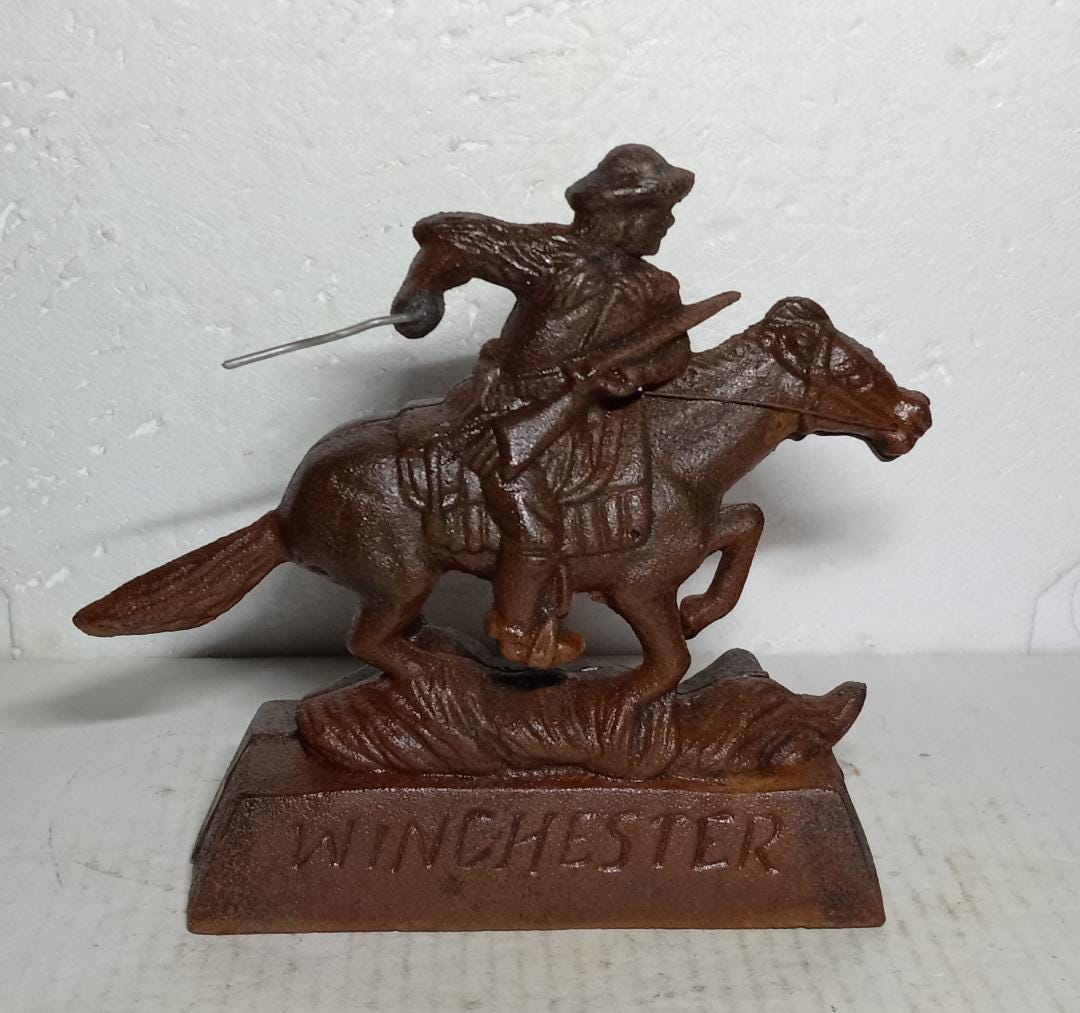 Winchester Horse Cowboy Cast Iron Hunting Guns Ammo Home Shop - Etsy