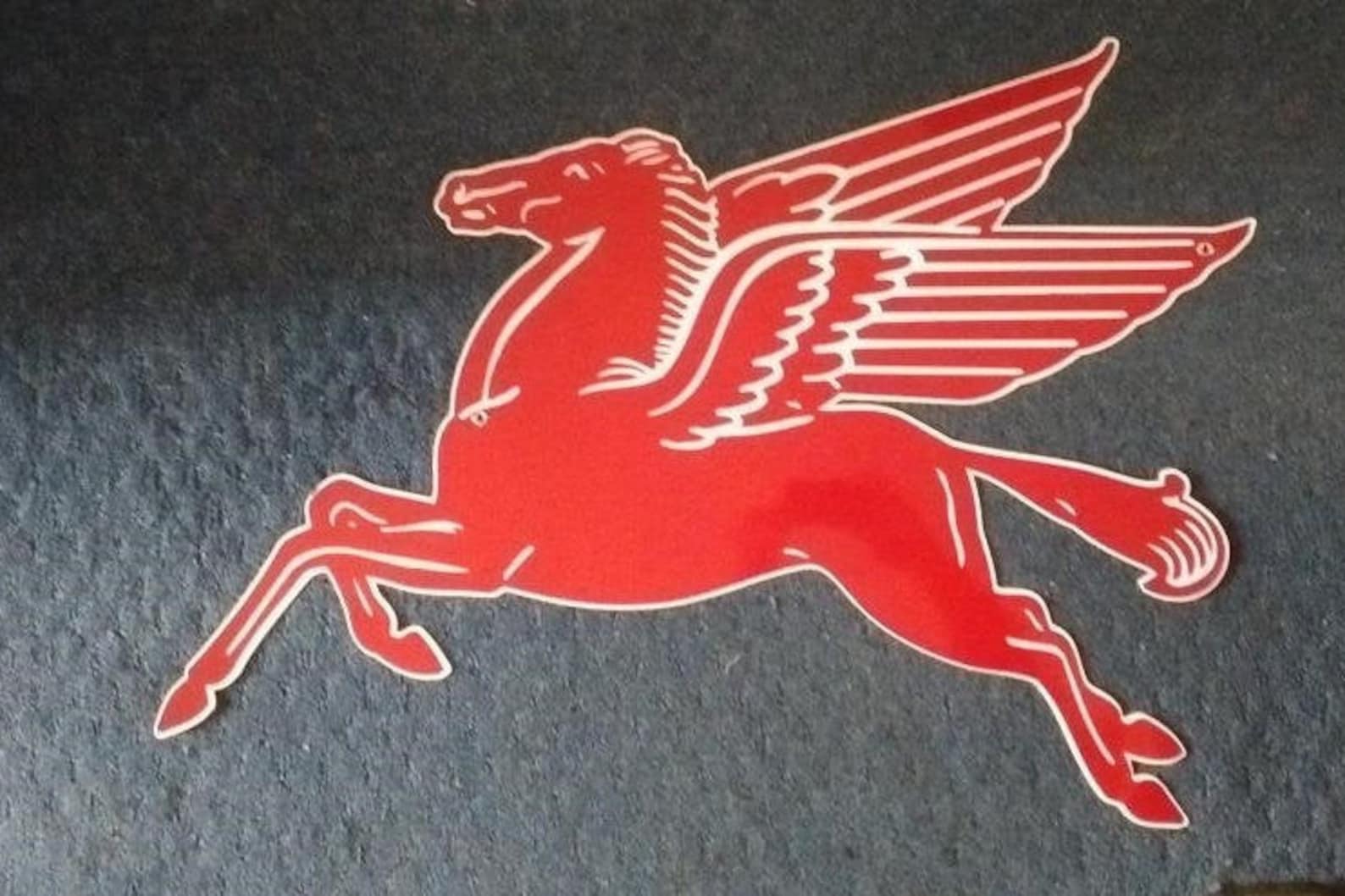Mobilgas Pegasus Sign Large 34 Inch Left Heavy Metal Sign Home - Etsy