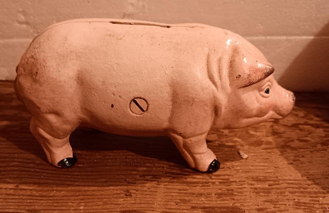 Pig Bank 6 Inch Cast Iron Home Office Shelf Decor - Etsy