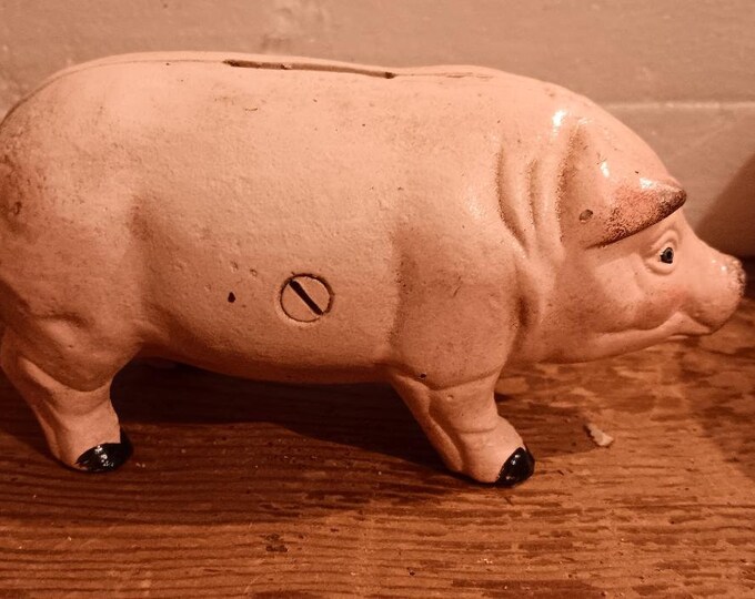 Pig Bank 6 Inch Cast Iron Home Office Shelf Decor - Etsy