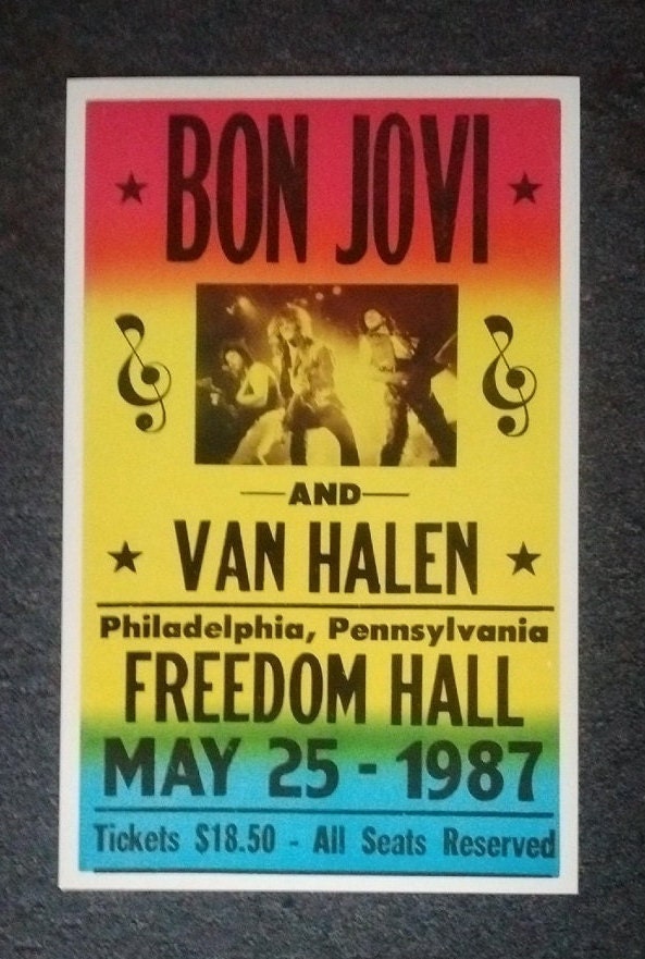 Bon Jovi 1987 Freedom Hall Concert Poster Heavy Cardstock 14 X 22 - Etsy