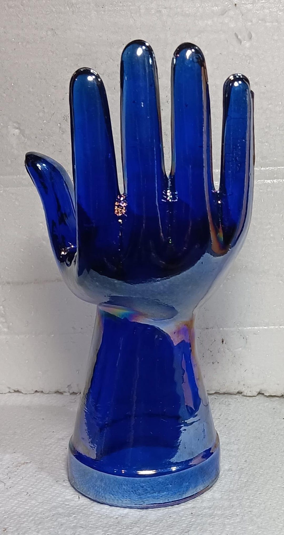Hand Glass Cobalt Blue Carnival Home Office Desk Table Collectible - Etsy