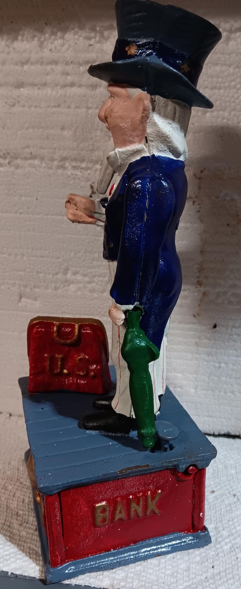 Uncle Sam USA Mechanical Bank Cast Iron Home Collectible Shop - Etsy