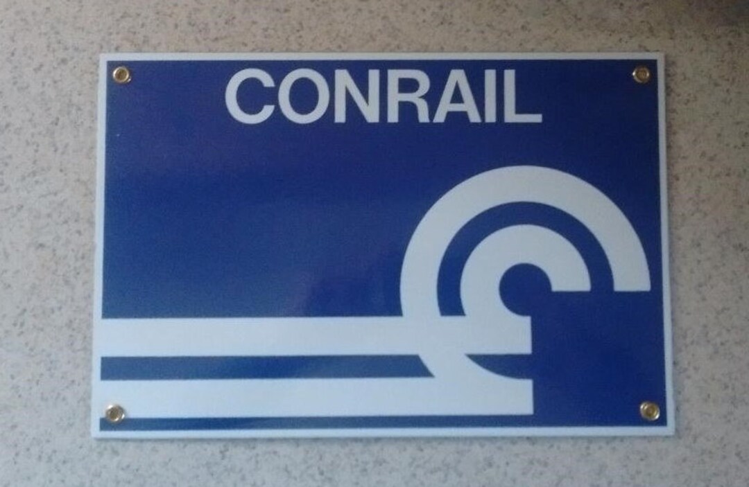 Conrail Railroad Porcelain RR Sign Shop Home Office Garage Wall Decor ...
