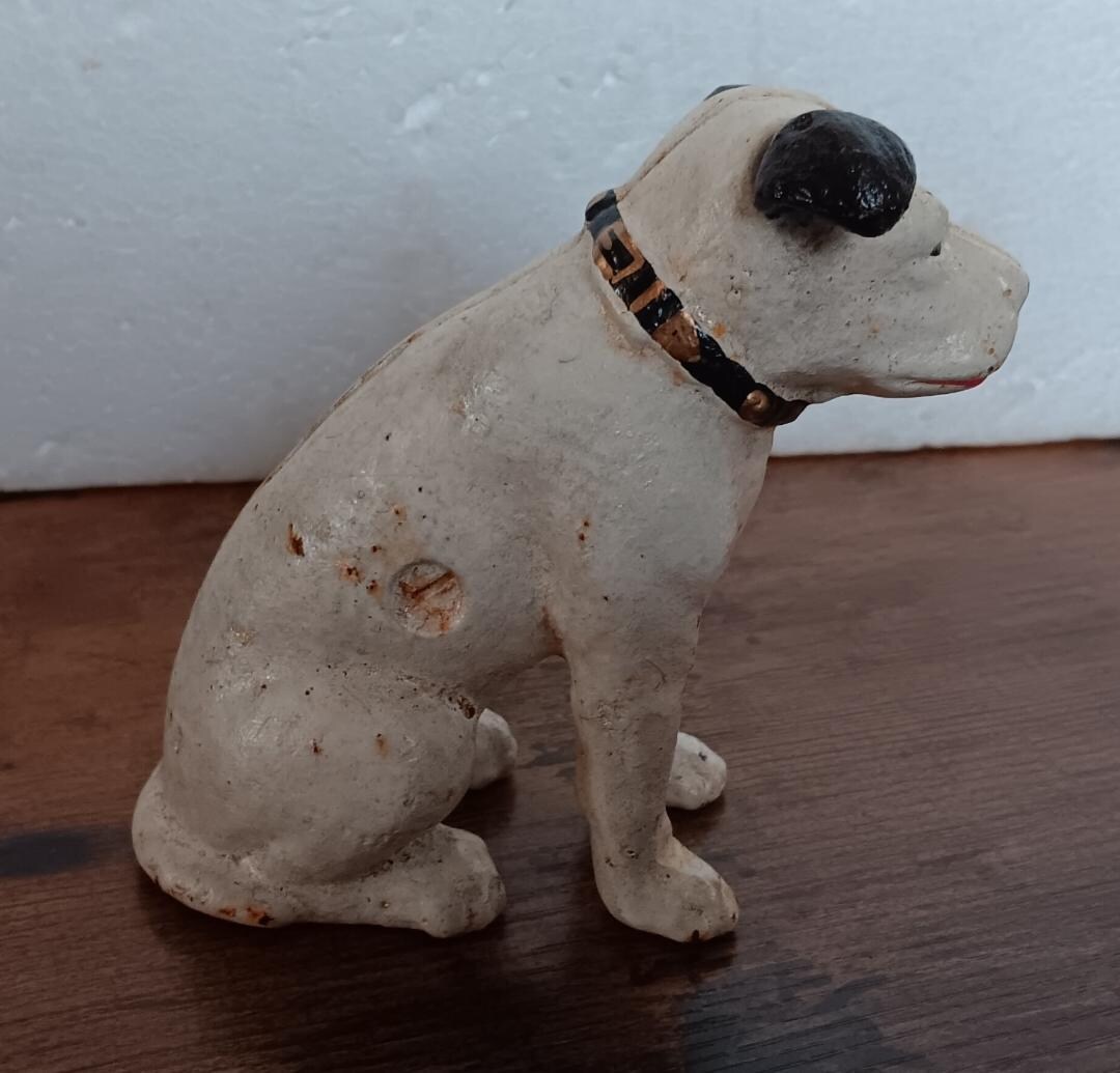 Nipper RCA Dog Bank 4 Inch Cast Iron Heavy Home Garage Shop Barn Decor ...