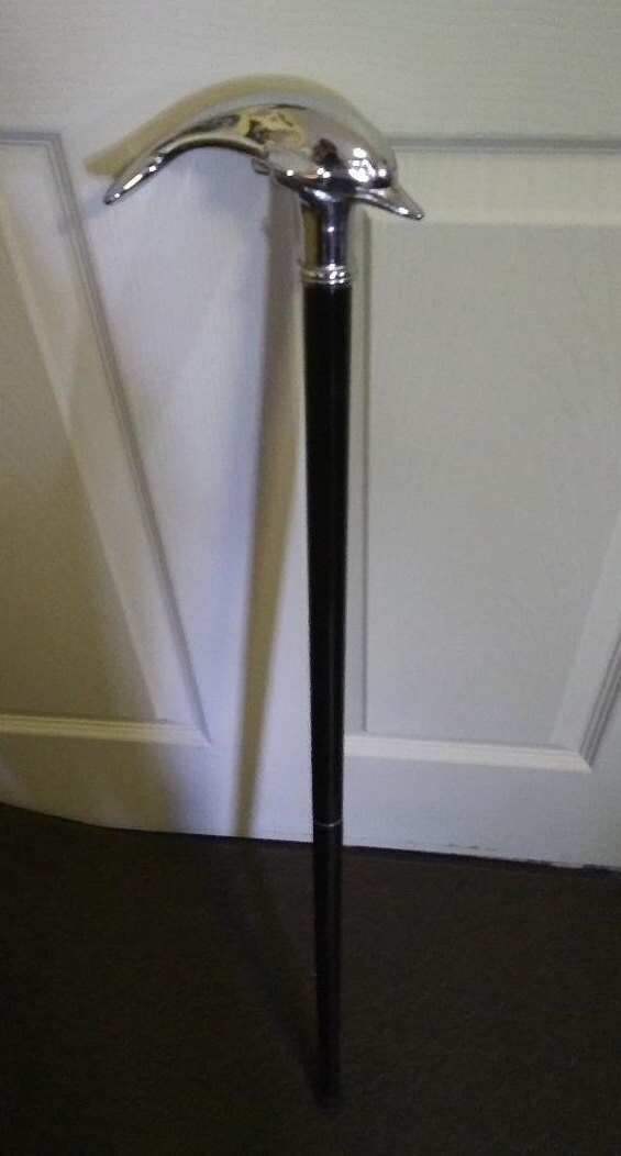 Dolphin Silver Cane Walking Stick Decor Home Office Cane | Etsy