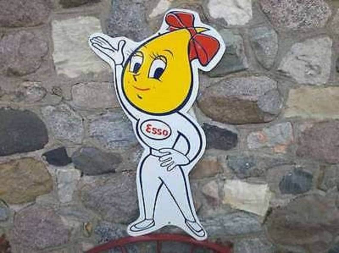 Esso Oil Drop Girl Sign Heavy Metal Cabin Gas Station Garage | Etsy
