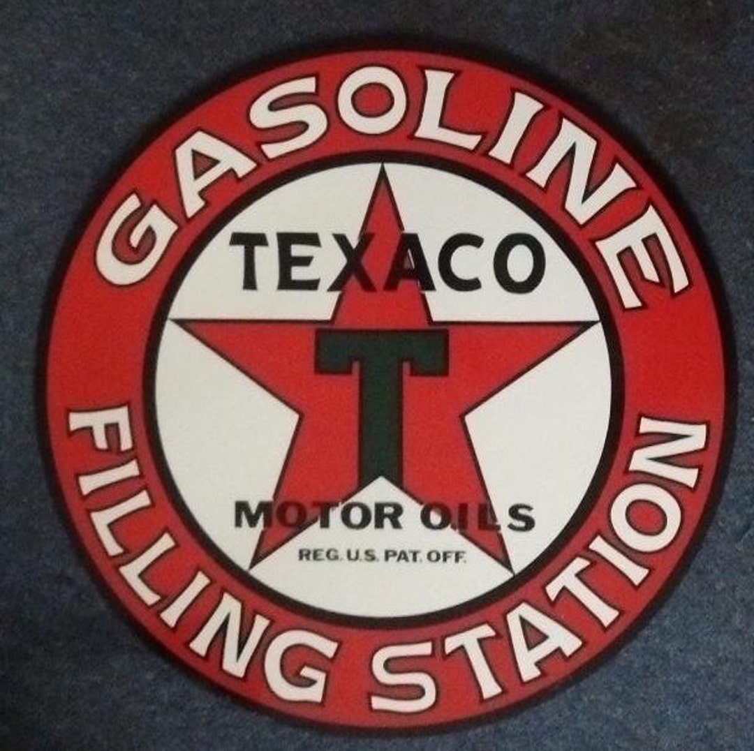 Large Texaco Filling Station Heavy Metal Sign Home Shop Garage Wall ...