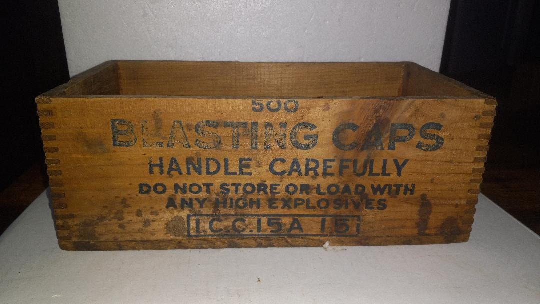 Blasting Caps Dove Tail Wood Box Collectible Garage Shop Yard - Etsy
