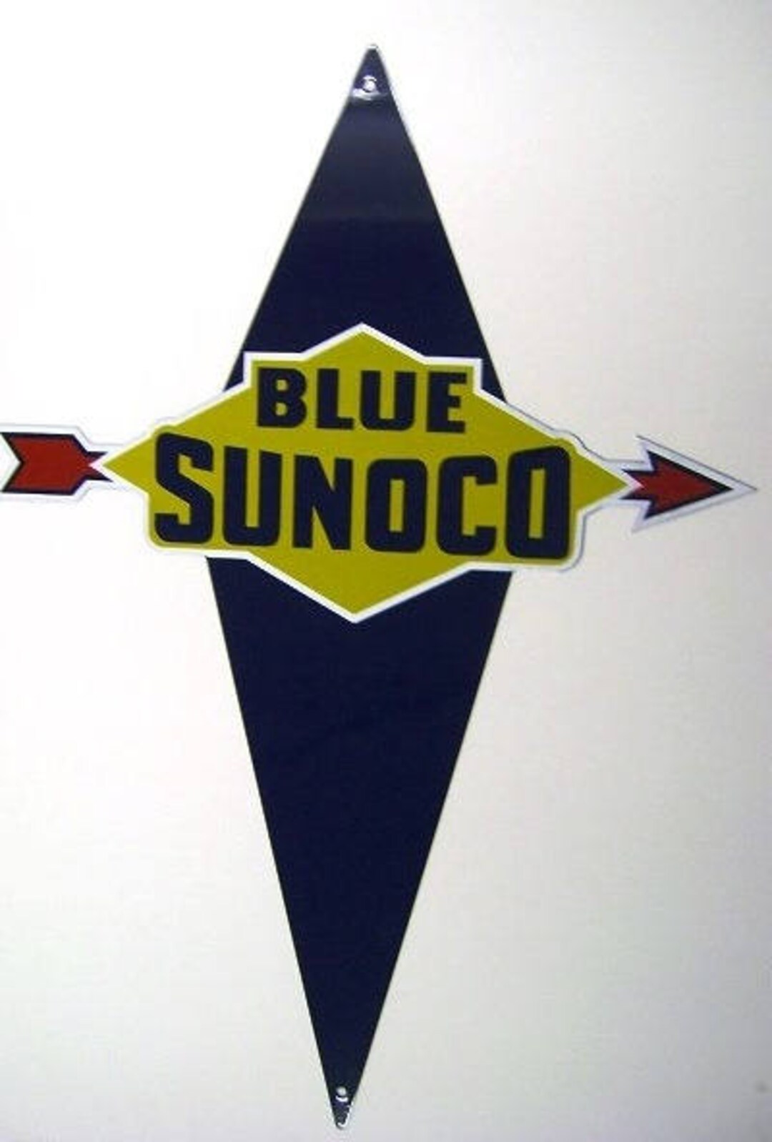 Blue Sunoco Die Cut Single Sided Heavy Metal Sign Gas Station Cabin ...