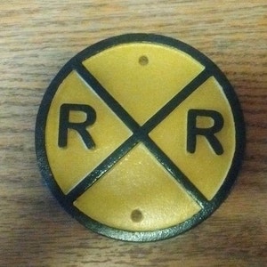 RR Railroad Sign Cast Iron Train Home Garage Shop Office Decor - Etsy