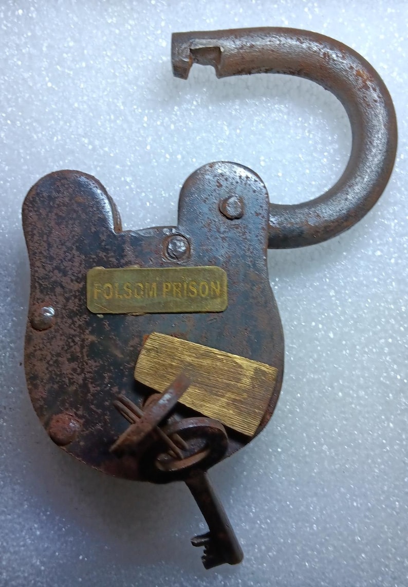 Folsom Padlock Heavy Brass Plate Lock Keys Cabin Home Gift Decor - Etsy
