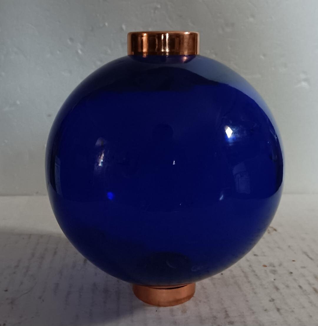 Cobalt Blue Glass Heavy Lightning Rod Ball Home Roof Garden Cabin Shop ...