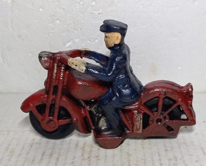 Motorcycle With Man Cast Iron 6 Inch Home Office Shelf Decor - Etsy