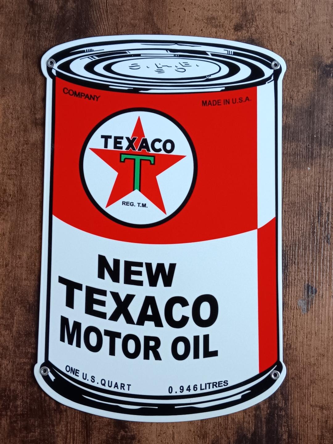 Texaco Can Heavy Metal Sign 18 Inch Shop Stores Bar Garage Home Office ...