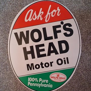 Wolf Head Motor Oil Signs - Etsy