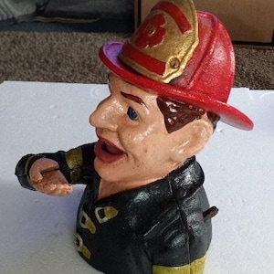 Fireman Firefighter Mechanical Bank Office Gift Home Collectible - Etsy