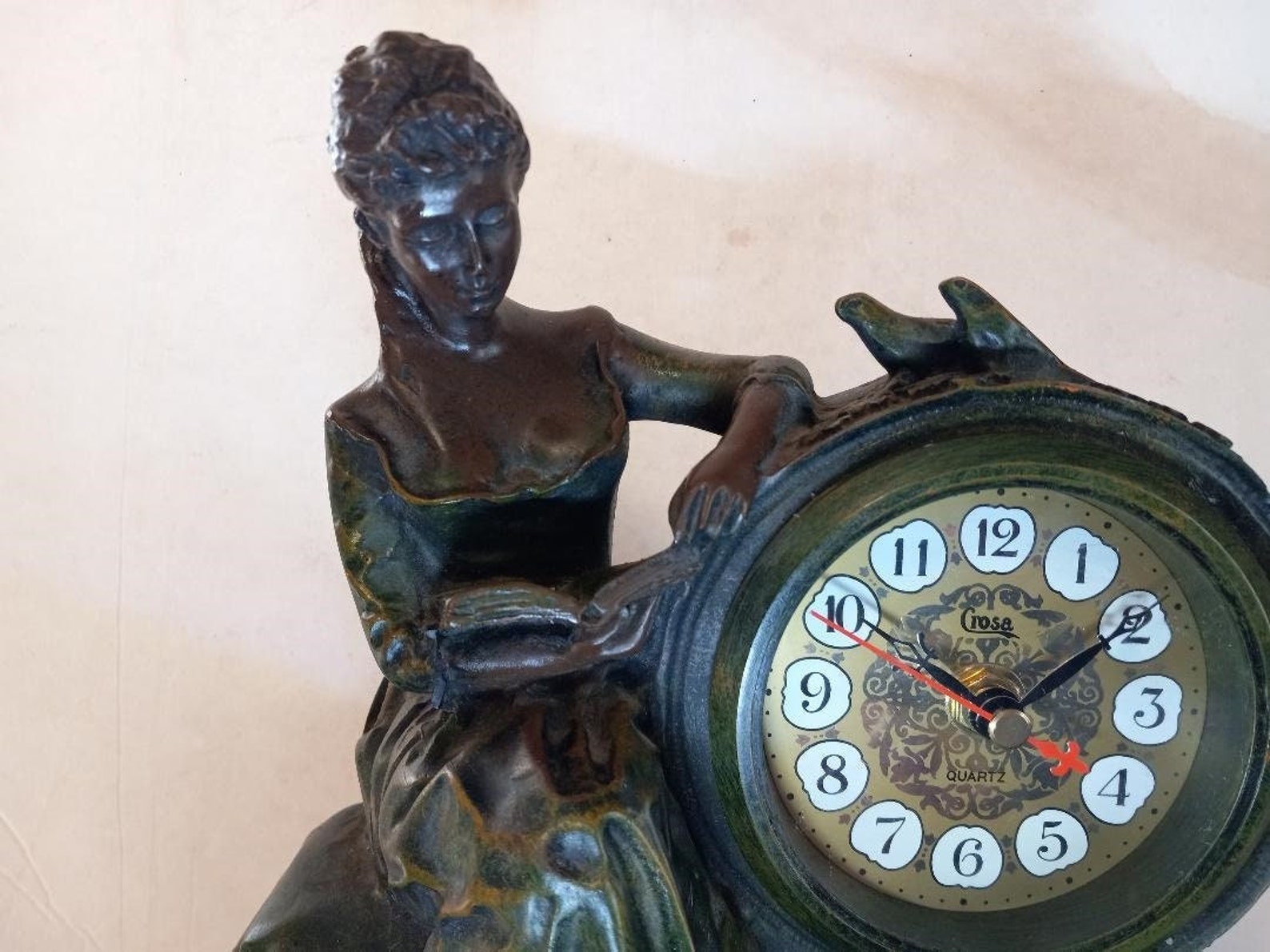 Victorian Lady Clock Battery Desk Table Home Office - Etsy
