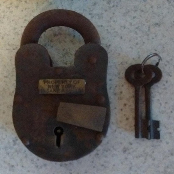 NY Insane Asylum Padlock Heavy Brass Plate Jail Prison Cell | Etsy