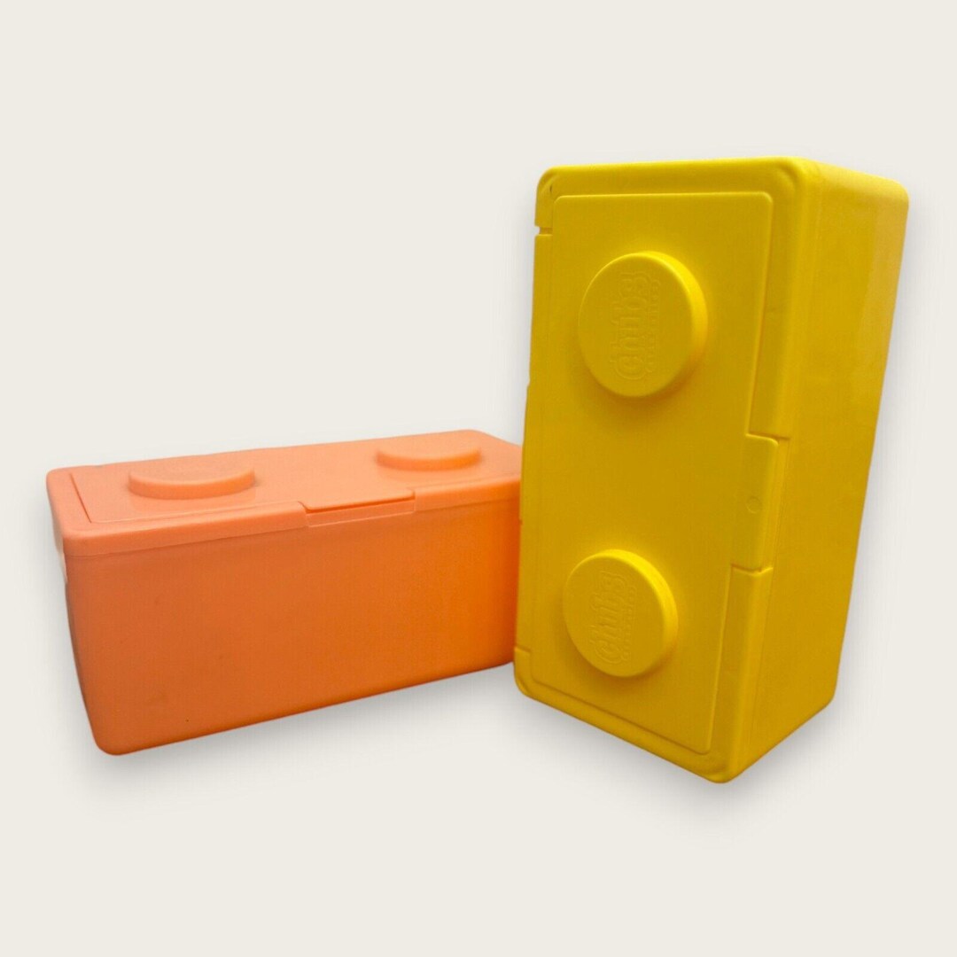 Vintage Chubs Stackable Yellow Pink Lot of 2 Building Block Empty Baby ...