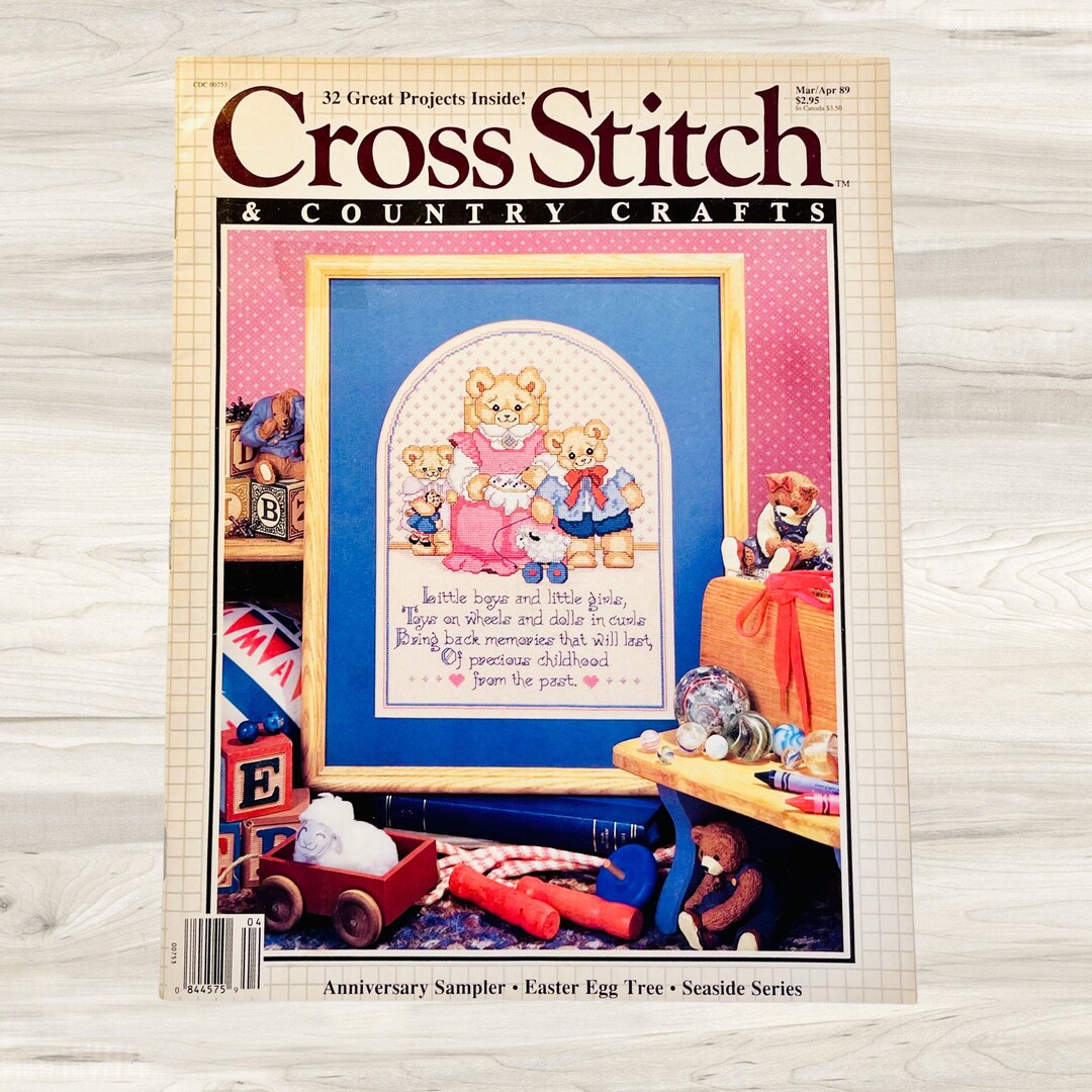 Vintage Cross Stitch Country Crafts Magazine Mar / Apr 89 32 Projects ...