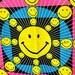 Vintage Smiley Face Flag 90s HUGE Retro Groovy Smiles Psychedelic 61 X ...